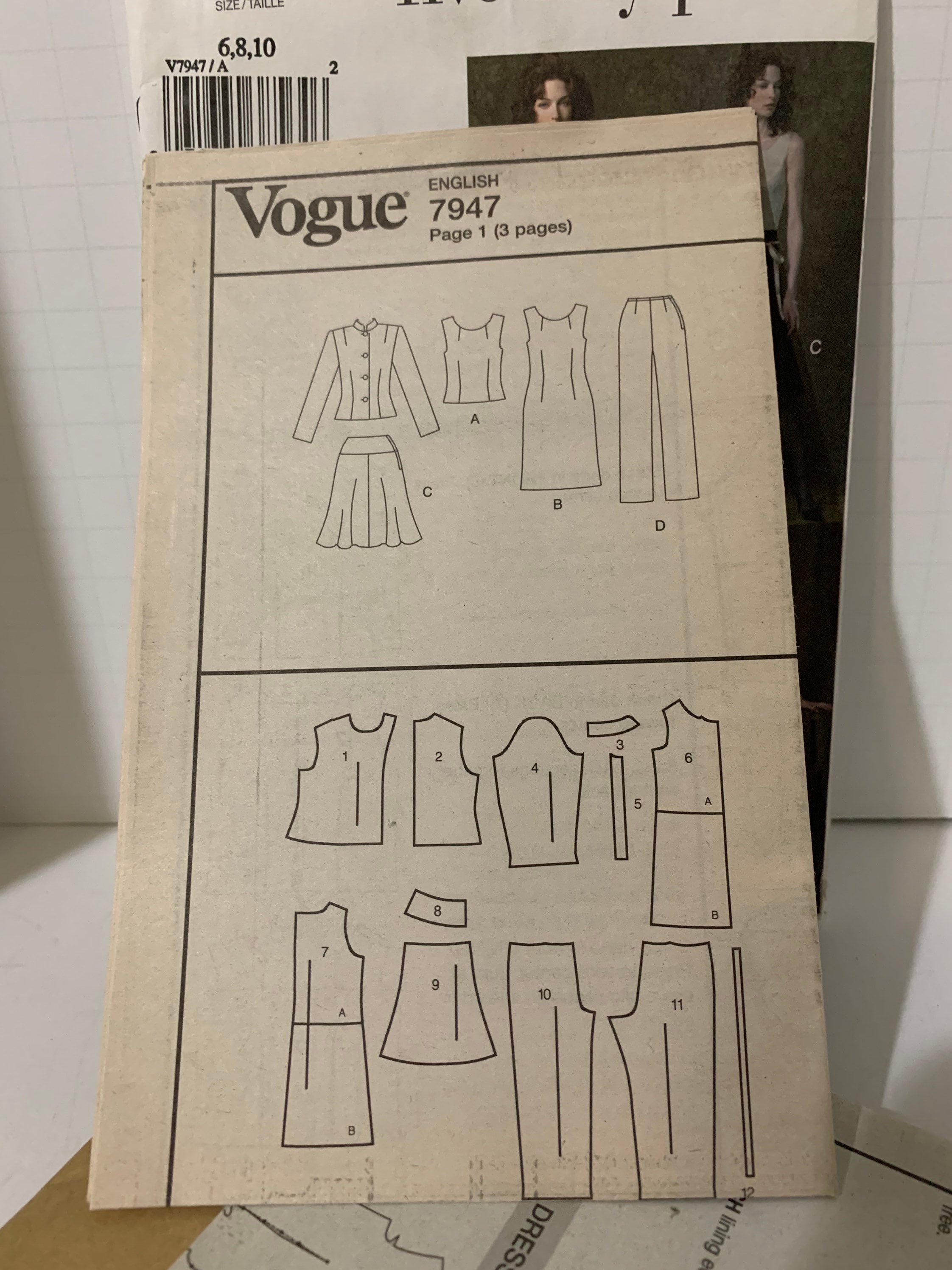 Vogue 7947 5 Easy Piece Wardrobe Sewing Pattern Misses & Misses Petite ...