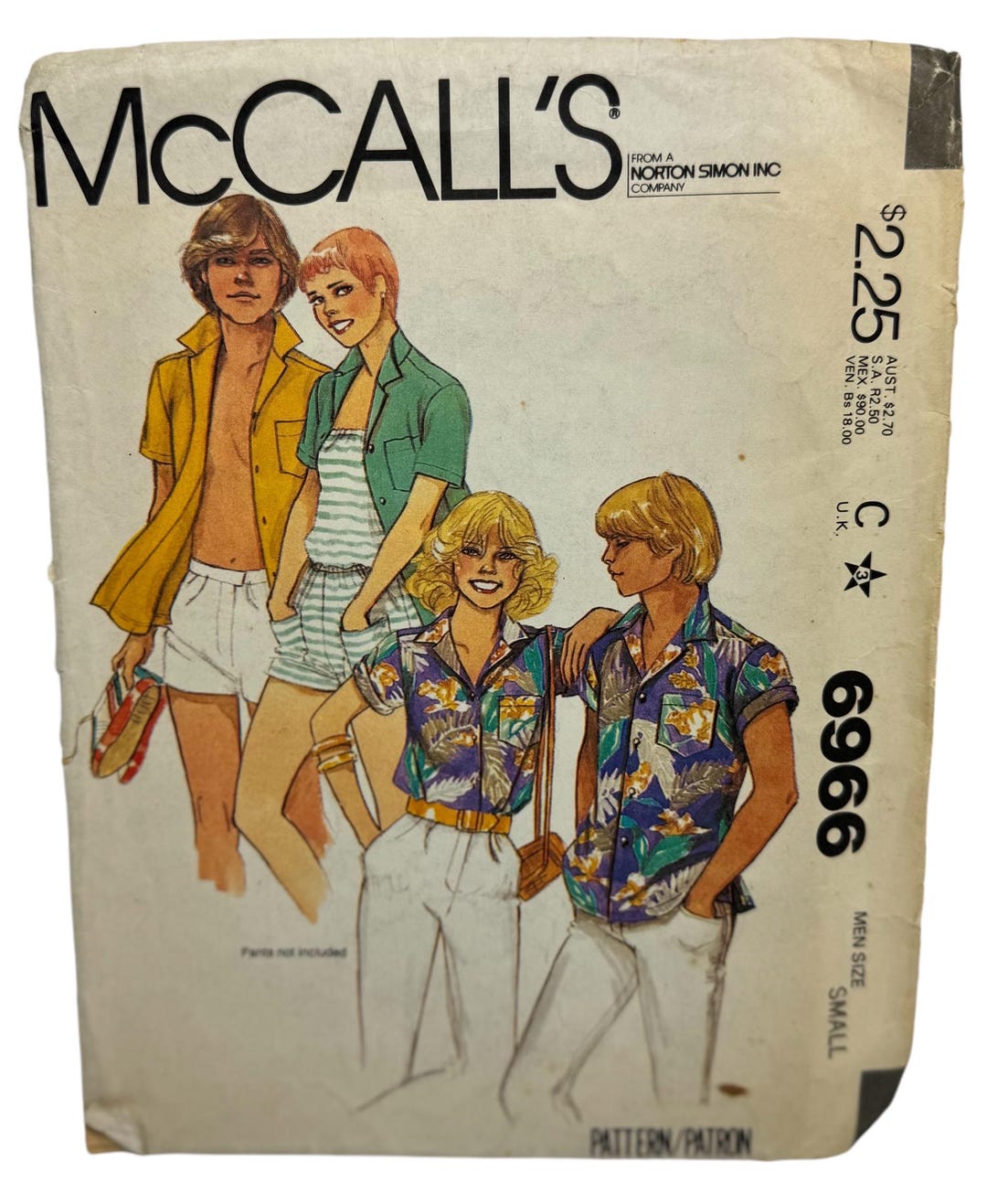 Mccall’s 6966 Men’s and Teen’s Casual Shirt Sewing Pattern Bermuda ...