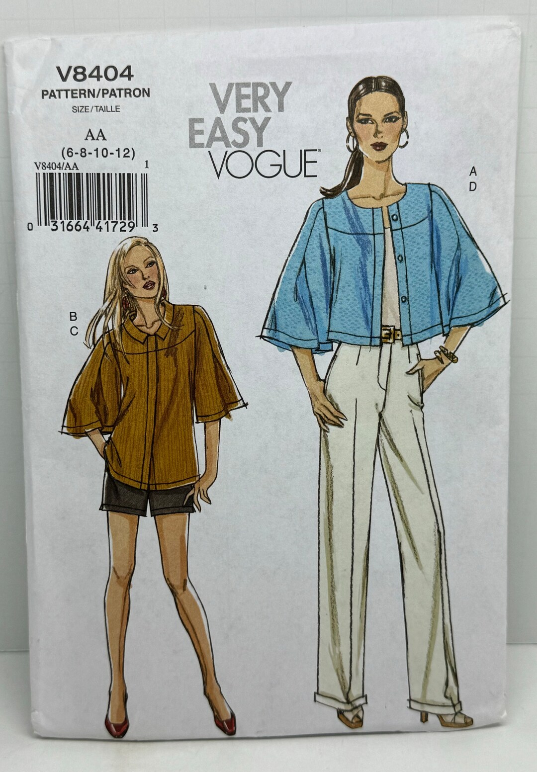 Very Easy Vogue 8404 Misses Button Jacket Tailered Shorts and Pants ...