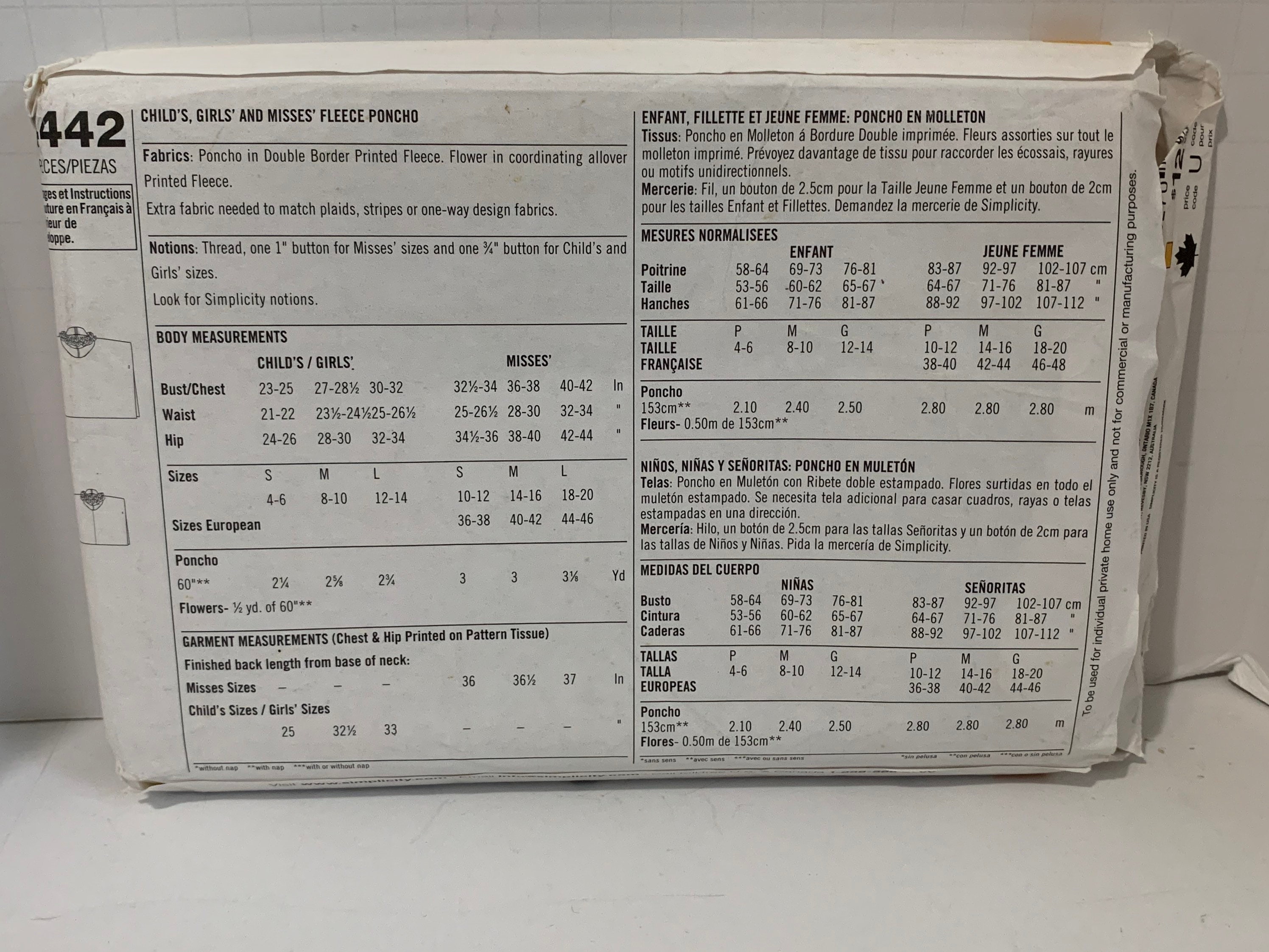 Simplicity 4442 Patty Reed Designs Girls & Misses Matching - Etsy