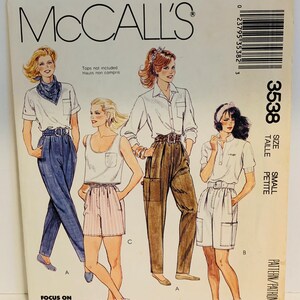 Mccall’s 3538 Sewing Pattern Sizes Misses Pants and Shorts Sewing ...