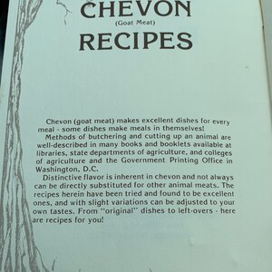 Vintage Chevon Recipes Cook Book 1970s Goat Meat Recipes Dairy - Etsy