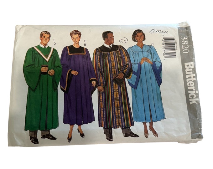 Vintage Butterick 3820 Unisex Choir and Liturgical Robes, Religious ...