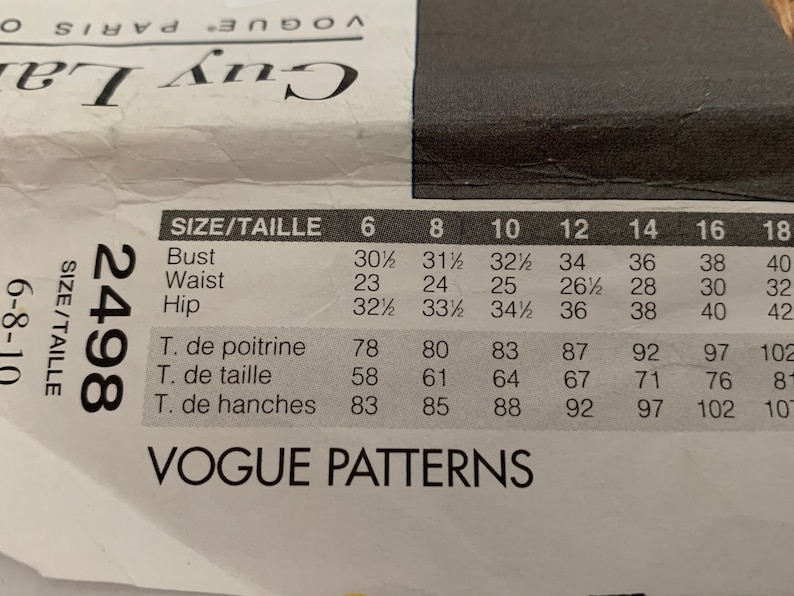Vogue 2498 Paris Original Guy Laroche Misses Wrap Jacket & | Etsy