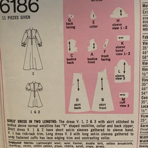 Vintage 1970s Simplicity 6186 Girls Cottagecore Dresses Sewing Pattern ...