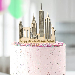 Personalised New York Skyline Birthday Party Cake Topper, New York City ...