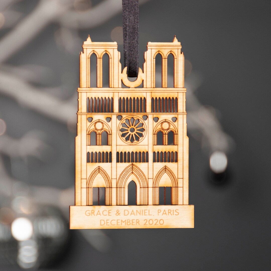 Personalised Notre Dame Paris Christmas Tree Decoration, Parisian ...