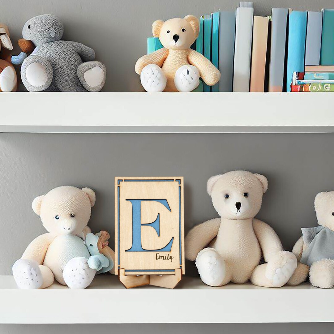 Personalised Child's Initial E Sign for Nursery, Colourful Initial Wall ...