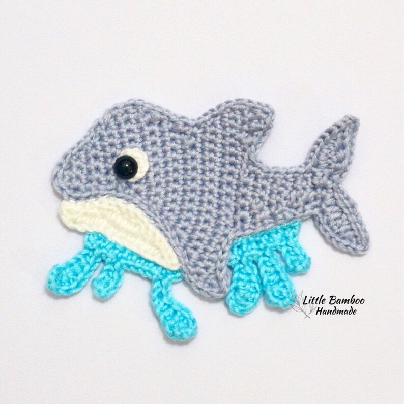 PATTERN-Whale and Dolphin Applique-Crochet Pattern pdf | Etsy