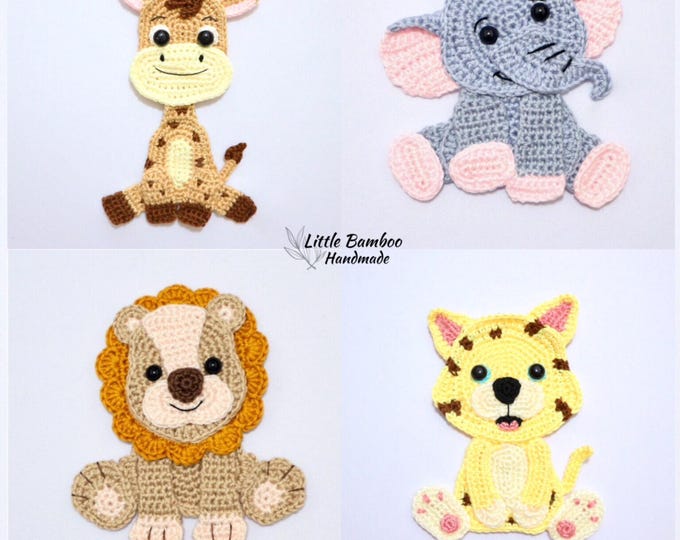 Animals of Africa Applique Pack- Crochet Pattern - Digital Download ...