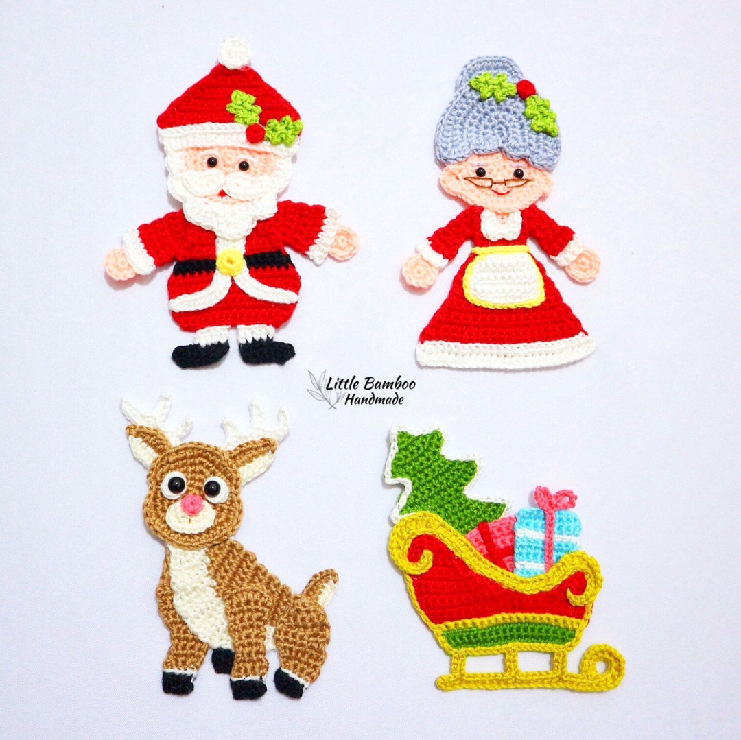 PATTERN Magical Christmas Applique Set-santa Claus, Mrs Claus, Rudolph ...