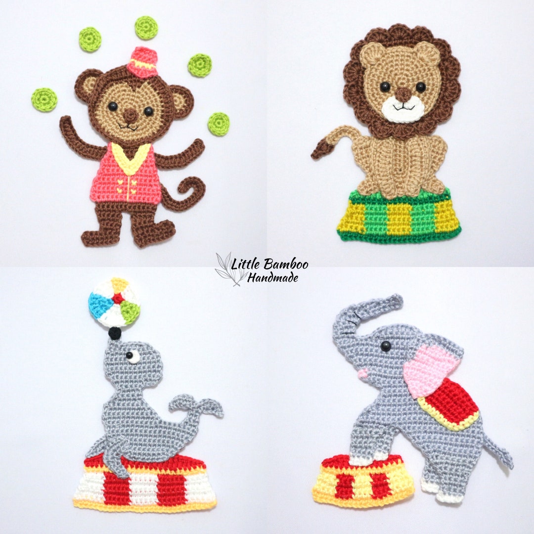 PATTERN Circus Animals Applique Set-monkey, Lion, Seal and Elephant ...