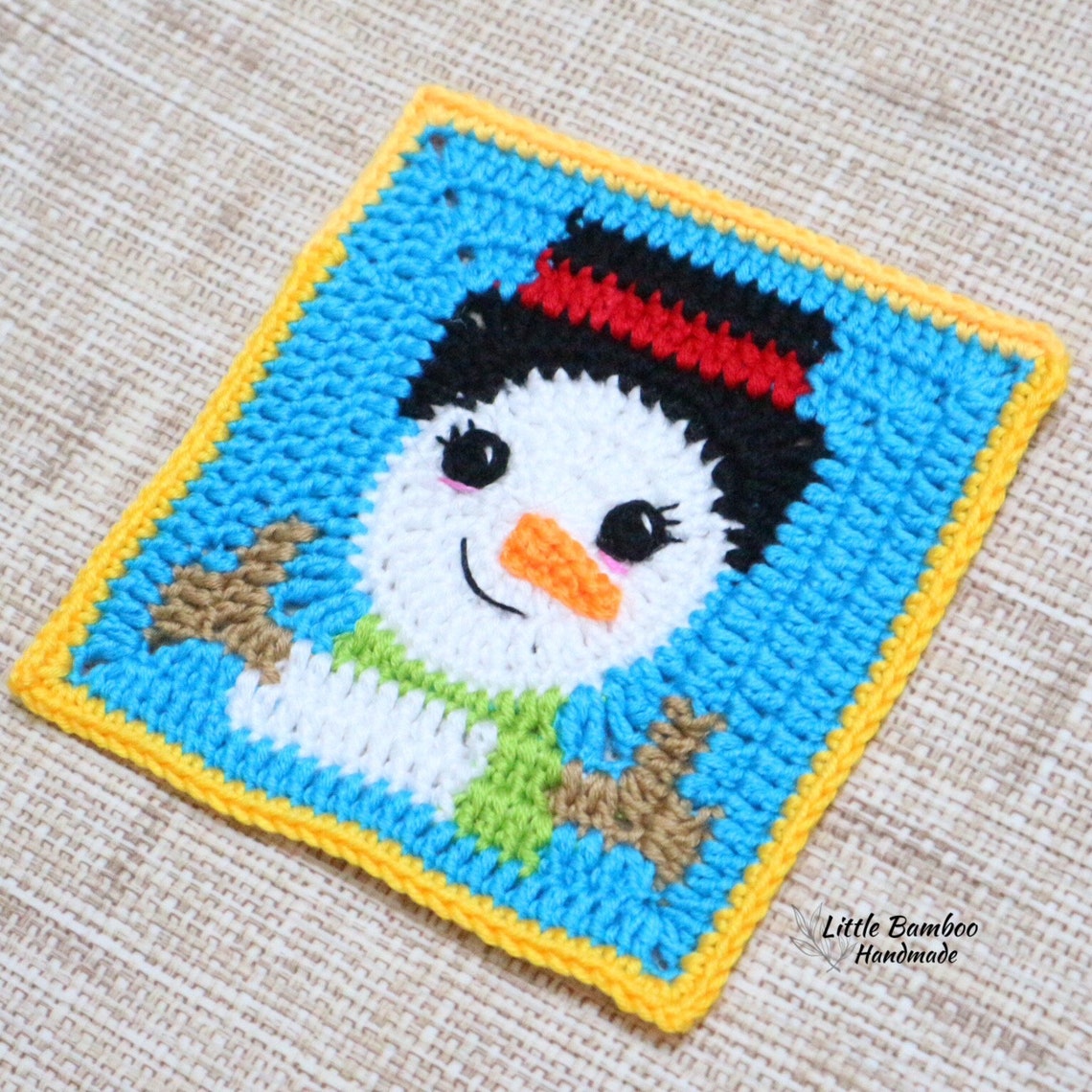 Pattern-snowman Granny Square-crochet Pattern Pdf - Etsy