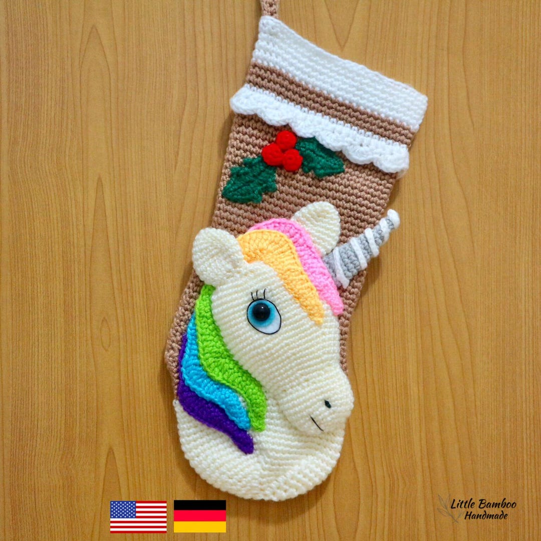 Pattern-unicorn Christmas Stocking-crochet Pattern, Pdf - Etsy