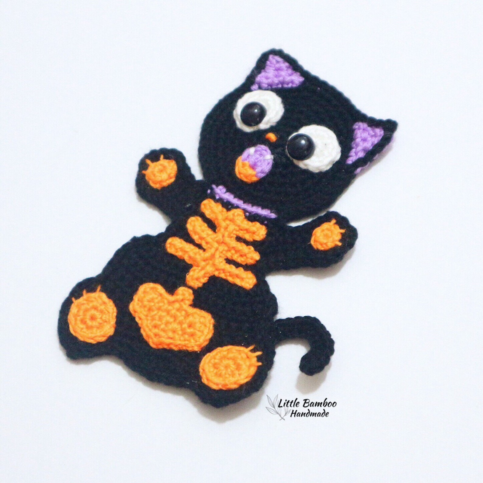 Pattern-skeleton Black Cat Applique-crochet Pattern Pdf - Etsy
