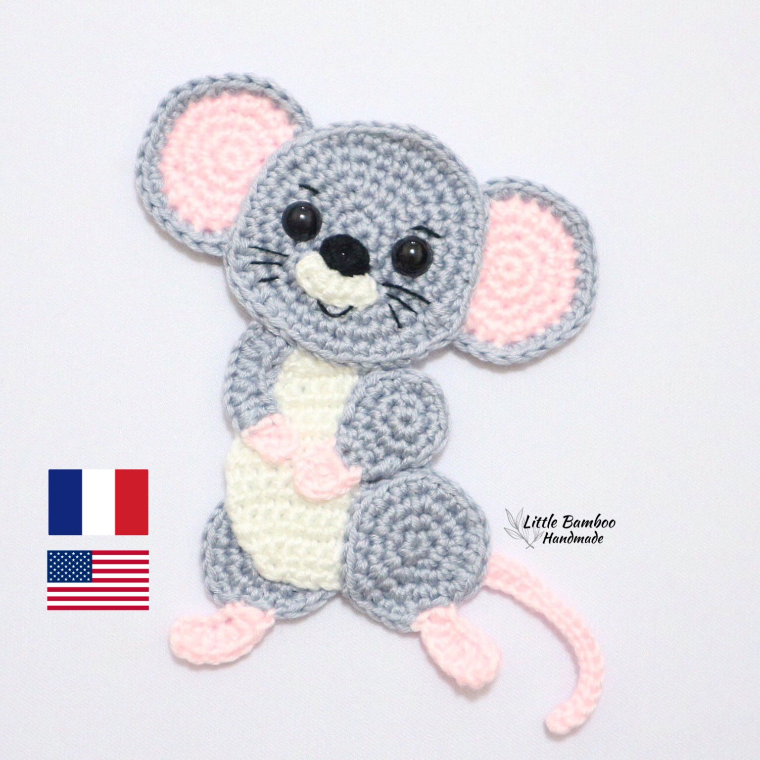 Pattern-mouse Applique-crochet Pattern Pdf | Etsy