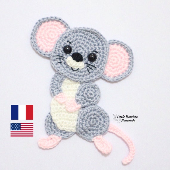 Pattern-mouse Applique-crochet Pattern Pdf | Etsy