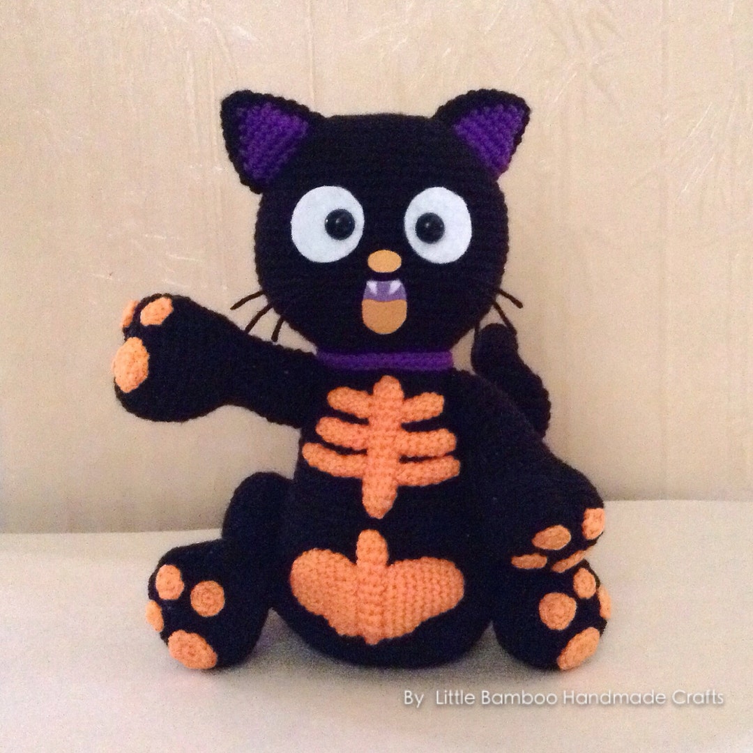 PATTERN - Halloween Skeleton Black Cat - Crochet Pattern, Pdf - Etsy