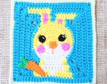 Rabbit Granny Square Crochet Pattern - Etsy