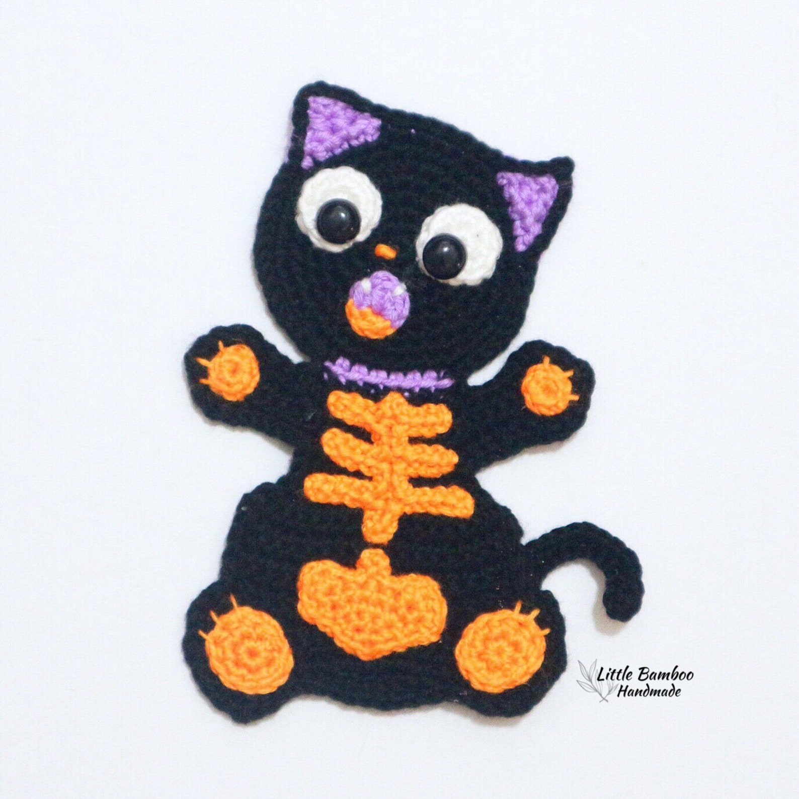 Pattern-skeleton Black Cat Applique-crochet Pattern Pdf - Etsy