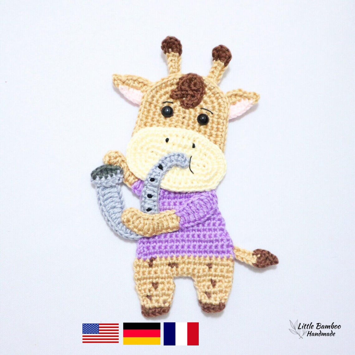 PATTERN- Giraffe Playing Saxophone Applique-crochet Pattern, Pdf - Etsy