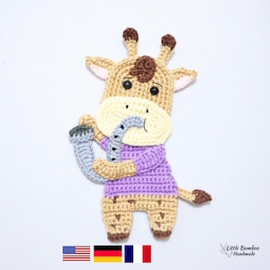 PATTERN- Giraffe Playing Saxophone Applique-crochet Pattern, Pdf - Etsy