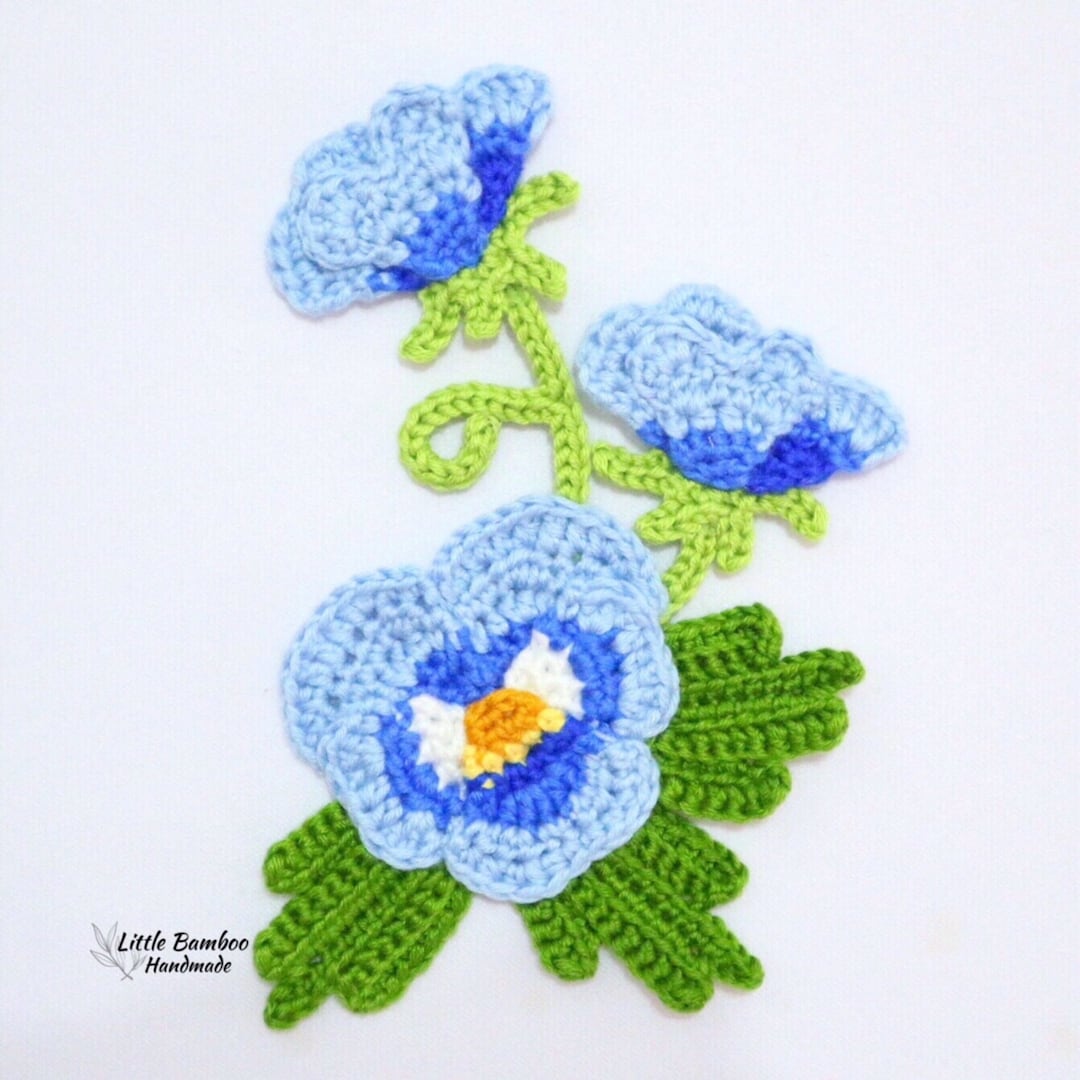 PATTERN- Pansy Applique-crochet Pattern, Pdf - Etsy