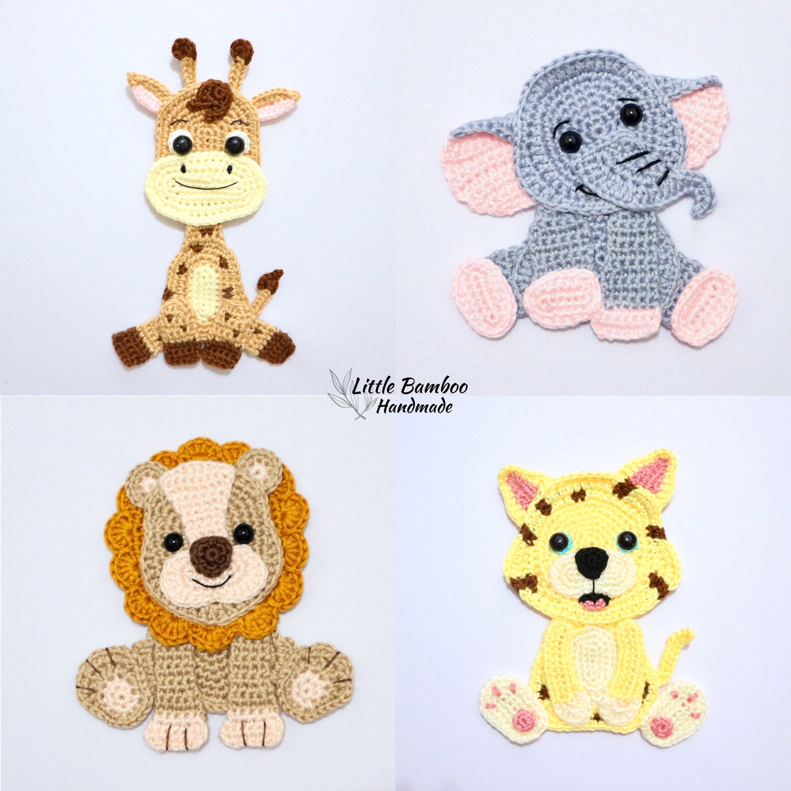 PATTERN Safari Animals Applique Set-giraffe Lion Elephant - Etsy