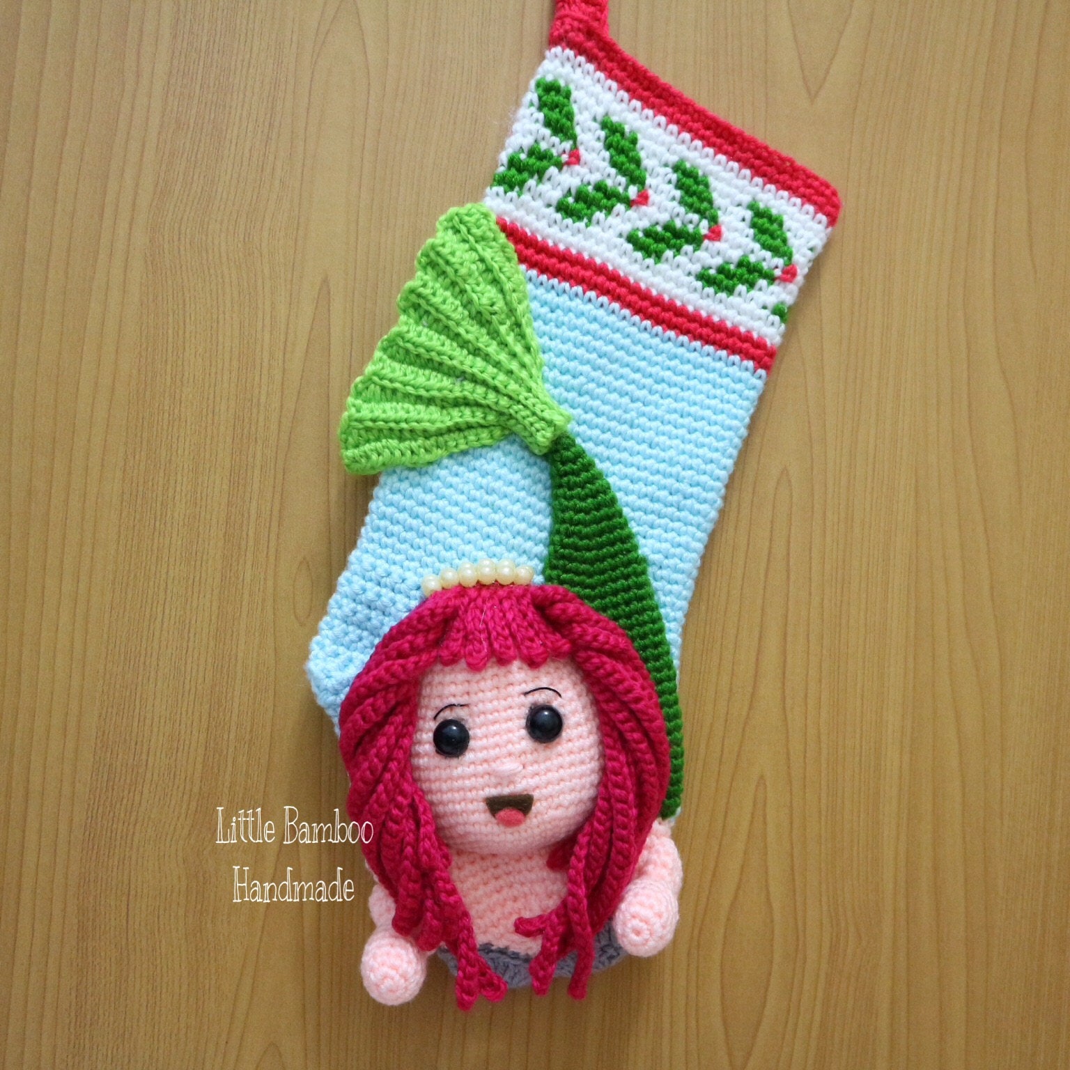 PATTERN Mermaid Christmas Stocking Crochet Pattern pdf | Etsy