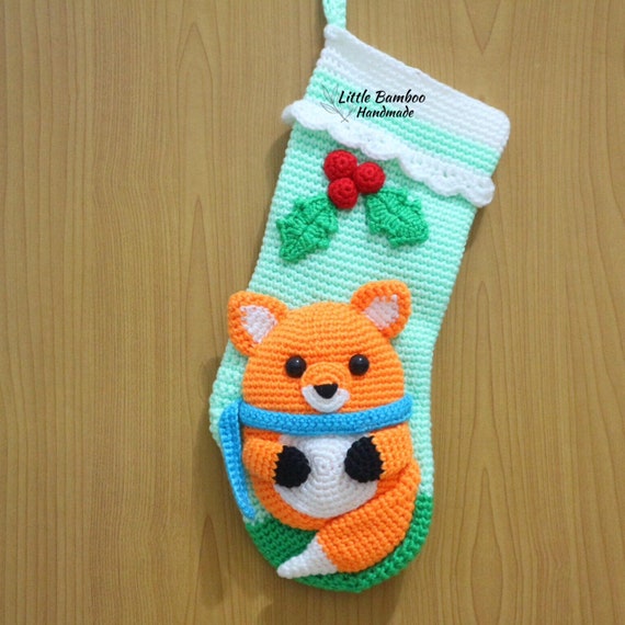 PATTERN Little Fox Christmas Stocking Crochet Pattern Pdf - Etsy