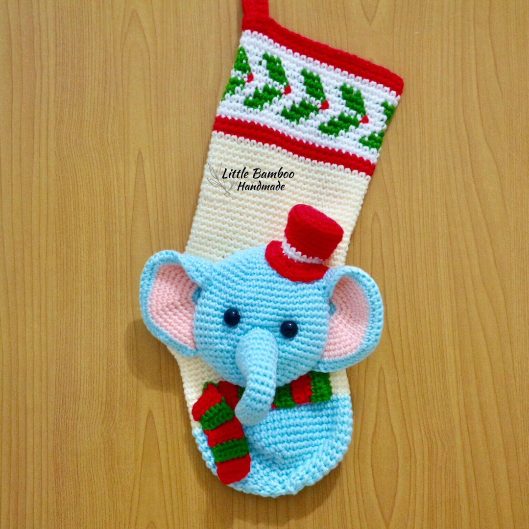 PATTERN -elephant Christmas Stocking - Crochet Pattern, Pdf - Etsy