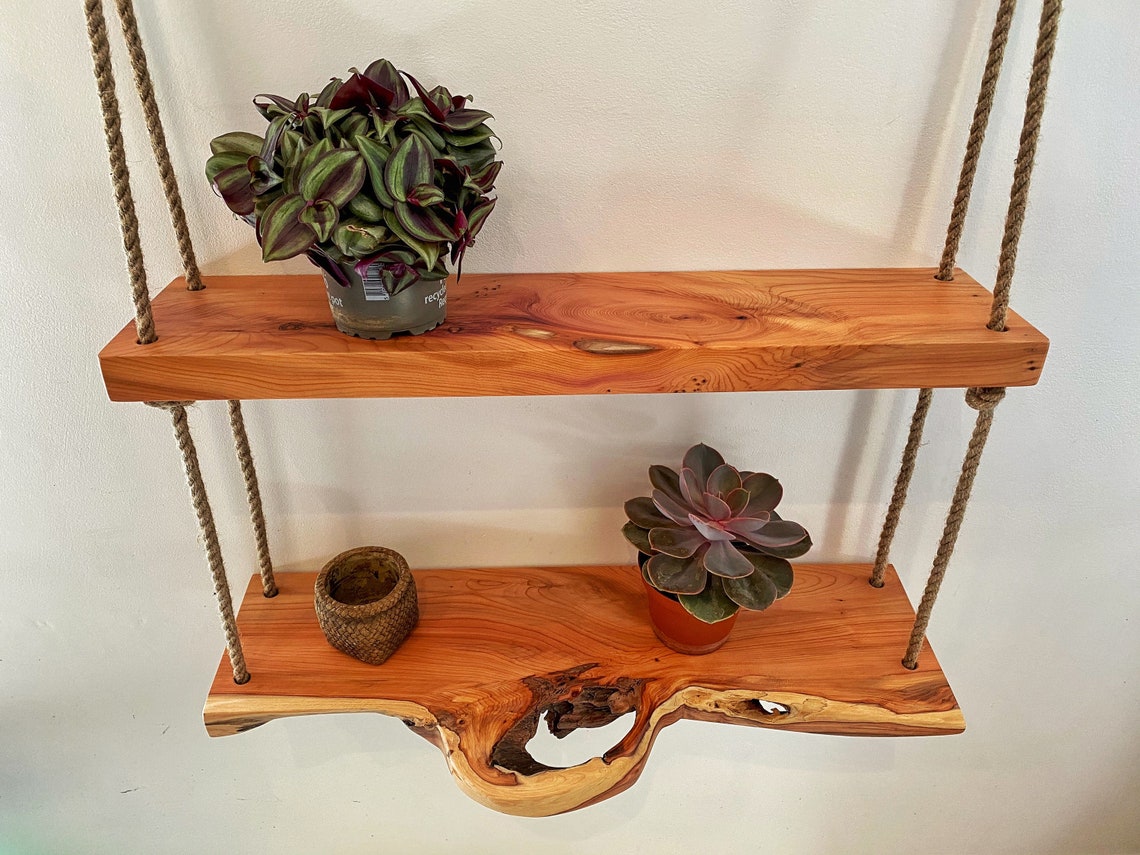 Live Edge Hanging Plant Shelves. - Etsy UK