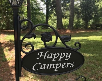 Camp/rv Sign With Flag Holder and Solar Light 48 - Etsy