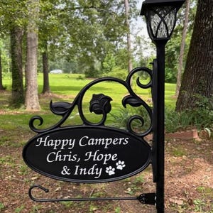 Camp/rv Sign With Flag Holder and Solar Light - 48" - Etsy