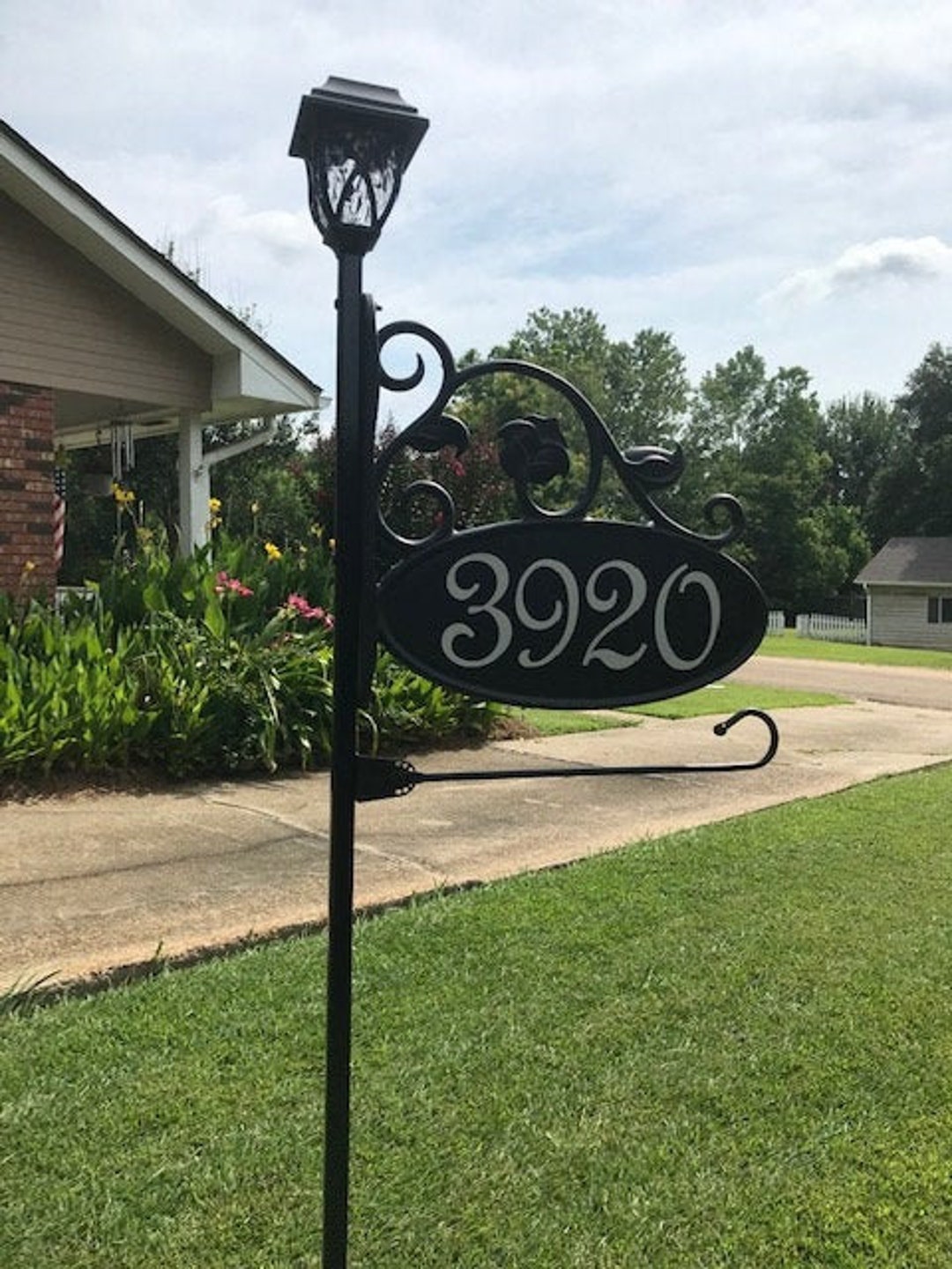Park Ave Address Yard Sign With Flag Holder and Solar Light. 58" - Etsy