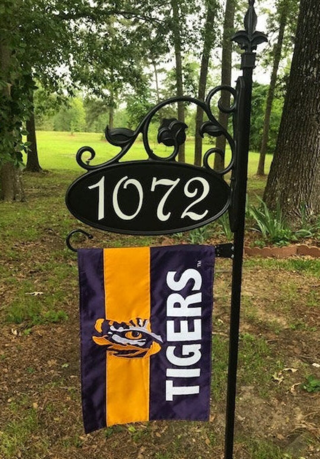 Park Ave Address Yard Sign With LSU Flag - Etsy