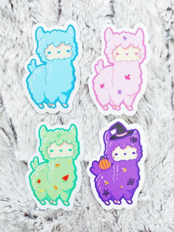 Alpaca Vinyl Stickers Cute Weatherproof Die-Cut Sticker | Etsy