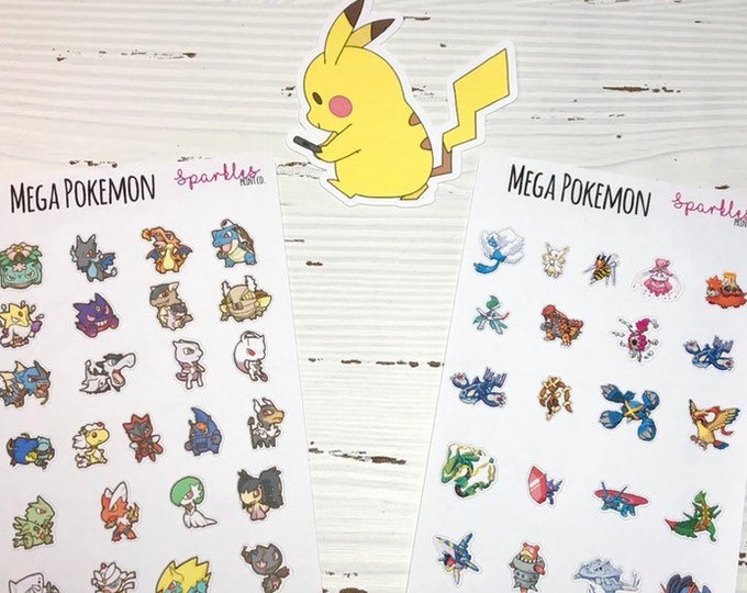 Mega Pokemon Vinyl Stickers || Planner Stickers & Accessories 4 Erin ...