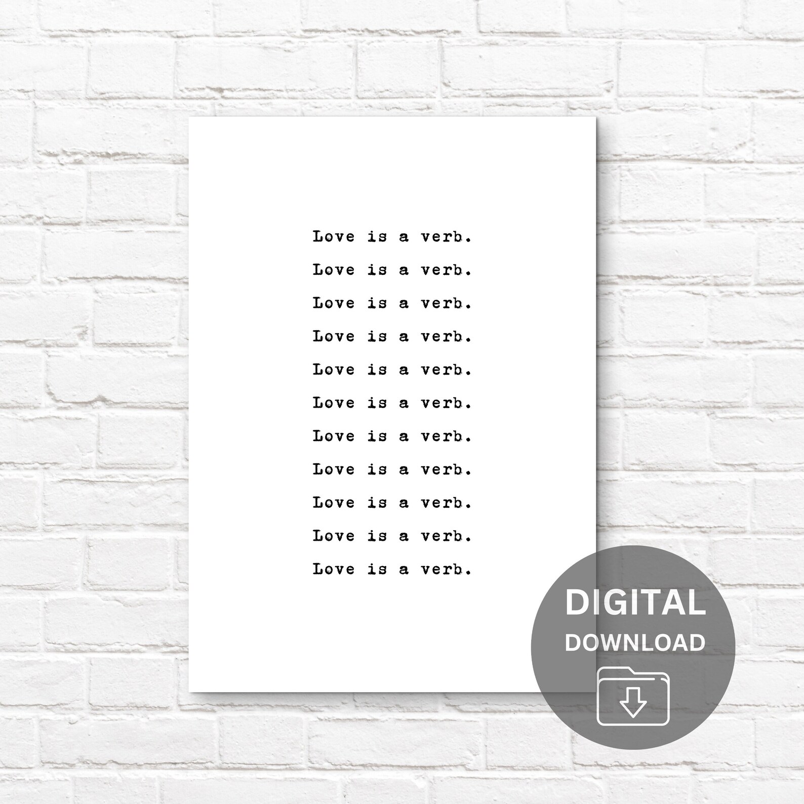 Love is a Verb Printable, Wall Art, Inspirational Quote, Manifesting ...