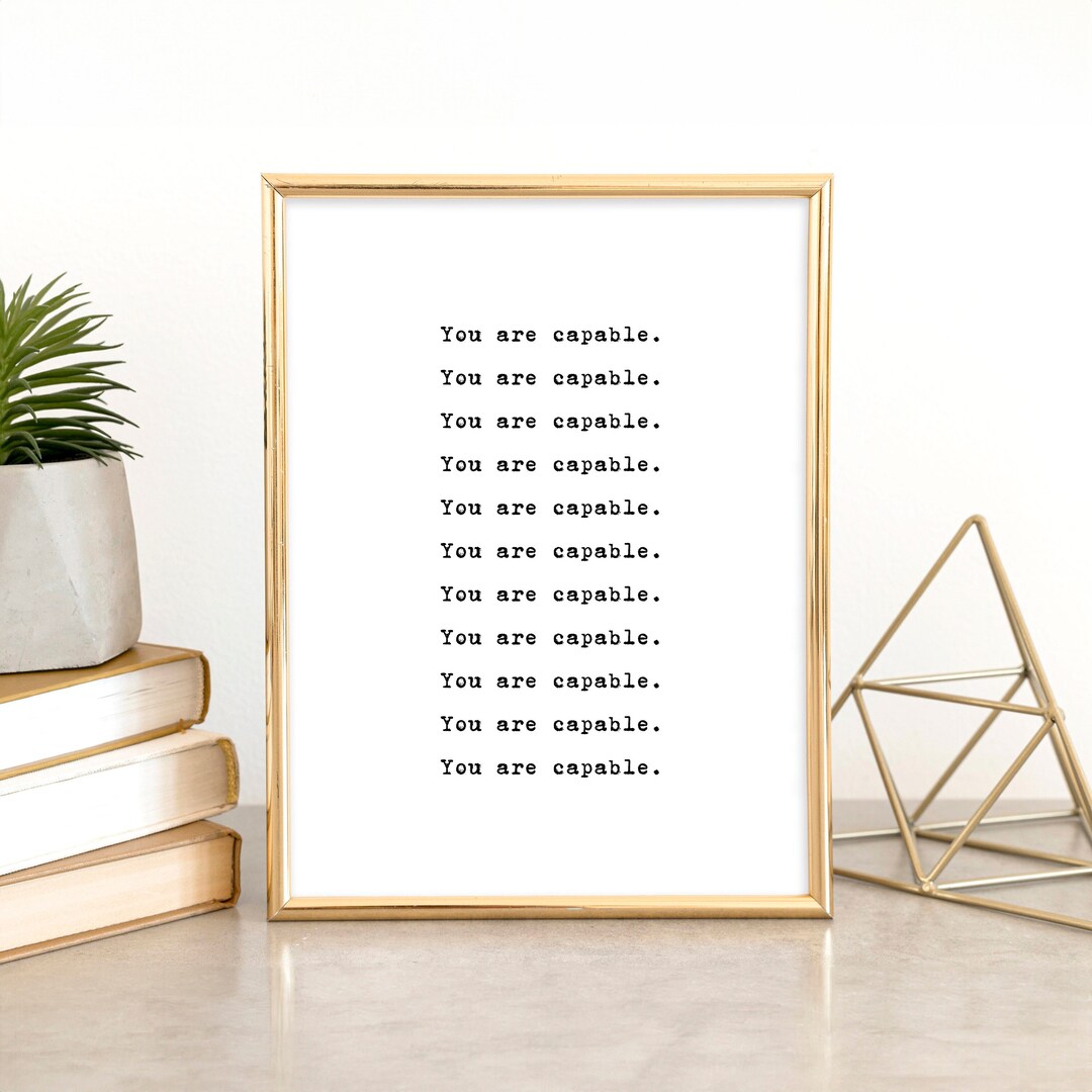 Printable Download Wall Art - You Are Capable - Etsy
