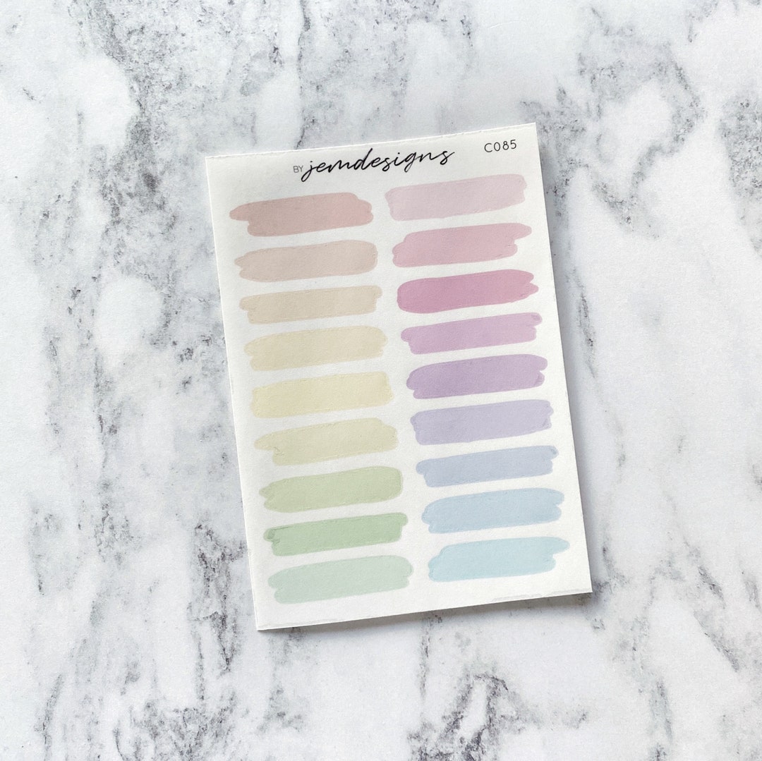 CLEAR Paint Swatches, Pastel Rainbow Stickers, Mini Sheet, Layering ...