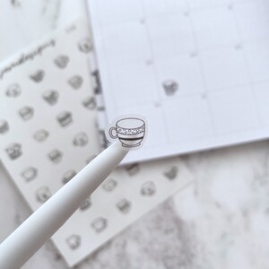 CLEAR Coffee Cup Stickers Transparent Teacup Decorative Minimal Planner ...