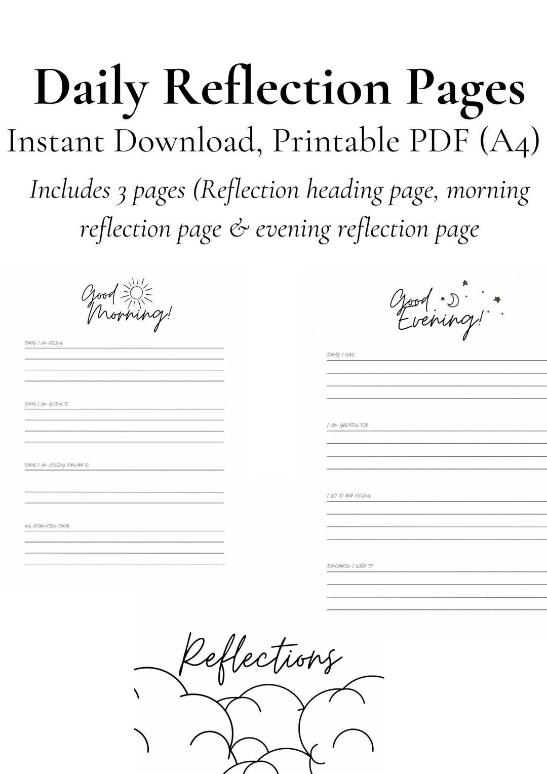 Daily Reflections Printable PDF morning & Evening Sheets - Etsy