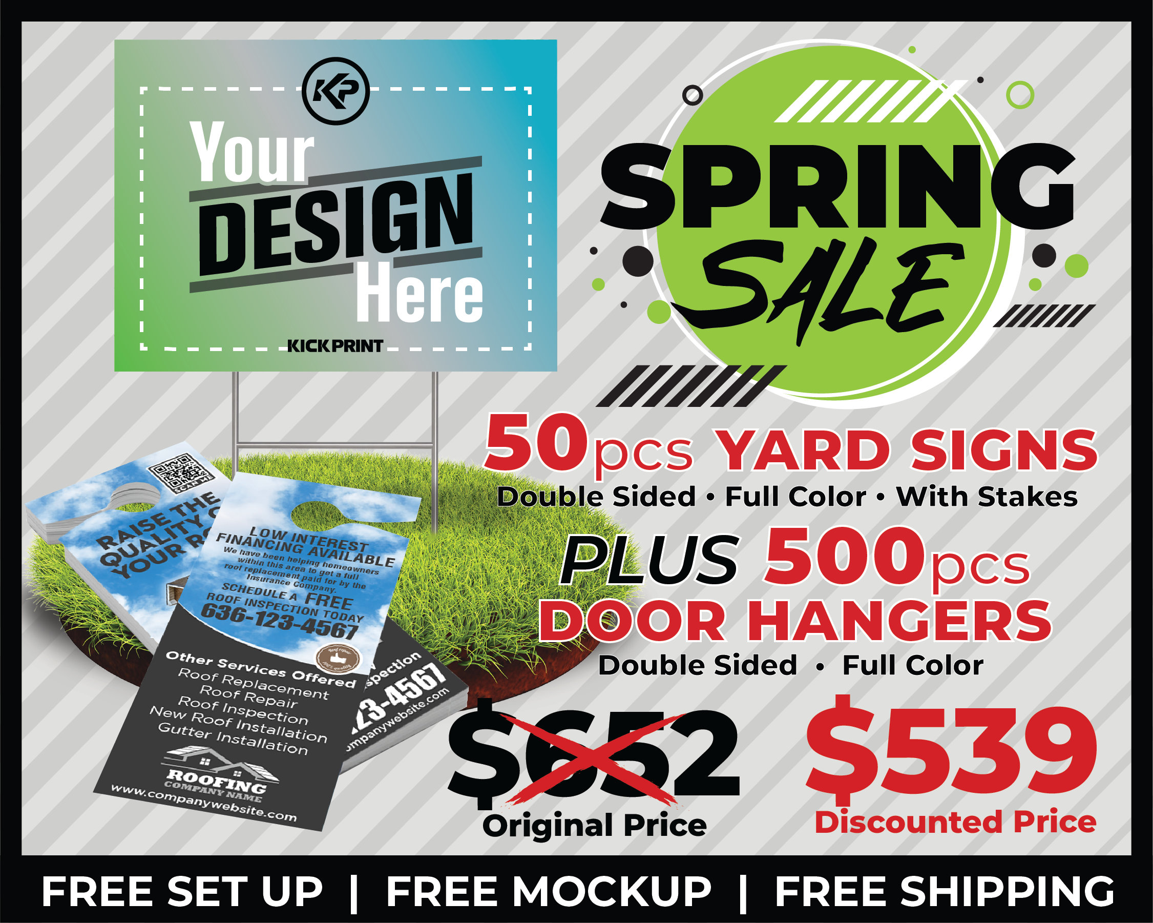 50 Yard Signs 500 Full Color Door Hangers With Free Shipping - Etsy