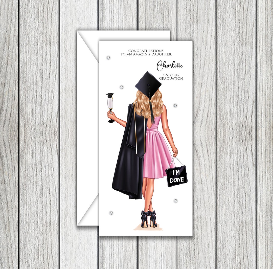 Personalised Graduation DL Card Granddaughter, Daughter, Goddaughter ...