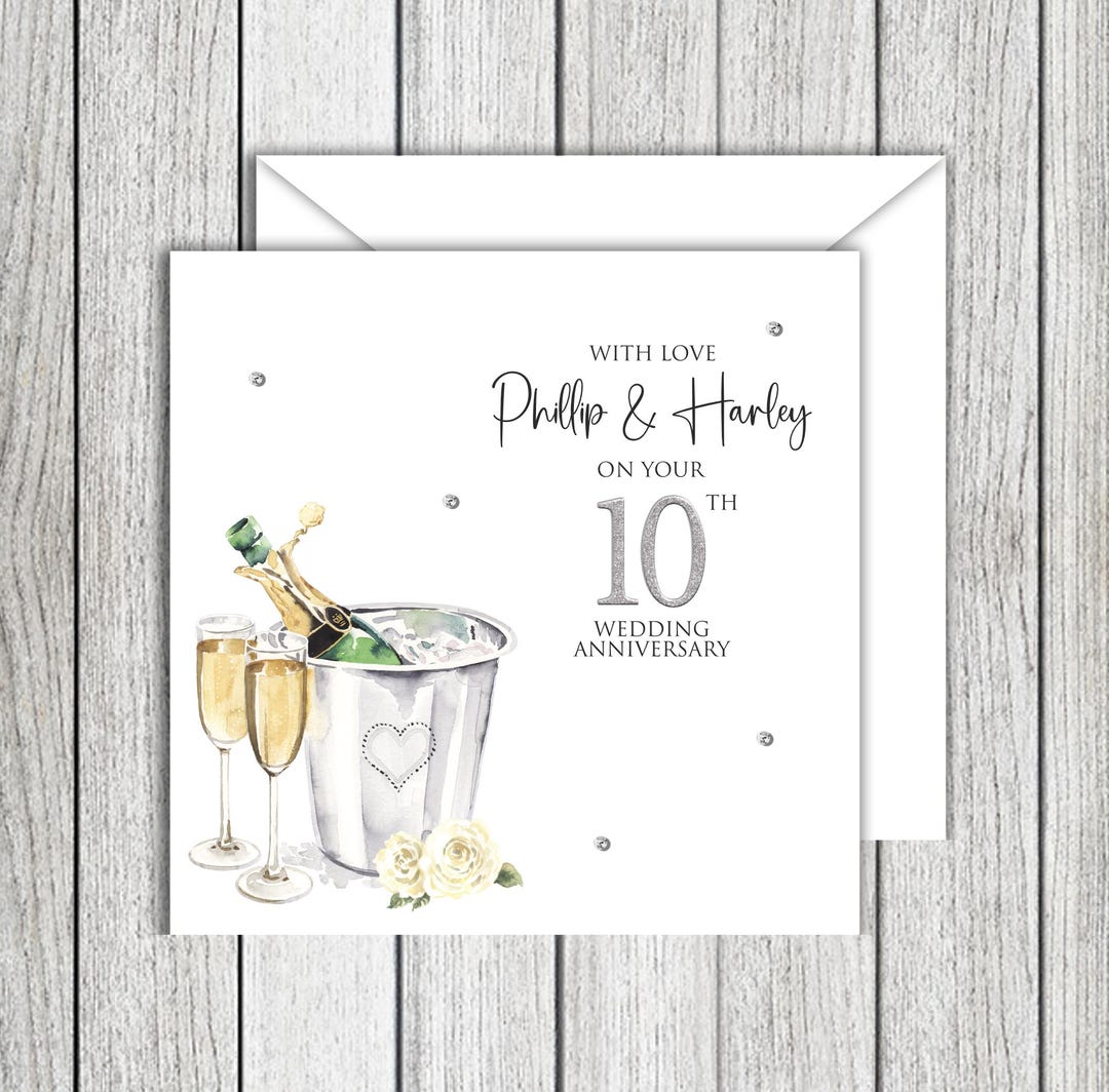 Champagne Bucket Anniversary Card - Etsy