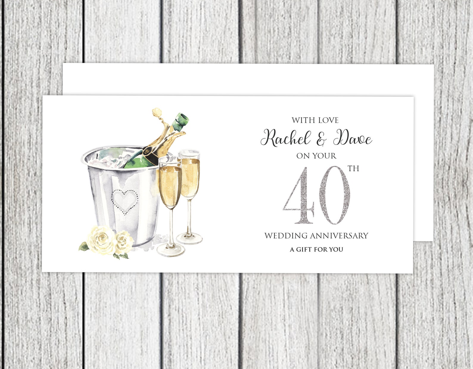 Champagne & Ice Bucket Anniversary Card or Money/gift Voucher - Etsy UK