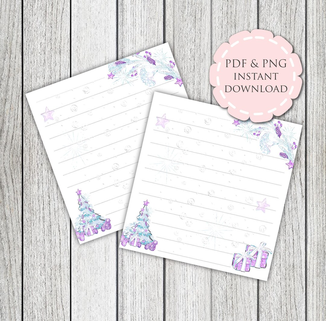 Lilac Christmas Memo Pages Instant Download PDF and PNG - Etsy
