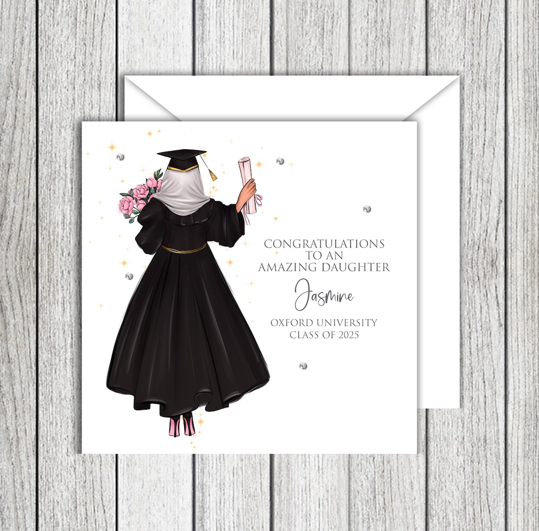 Personalised Muslim Graduation Card Granddaughter, Daughter ...