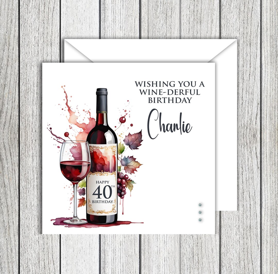 Have A Wine-derful Birthday Card - Etsy